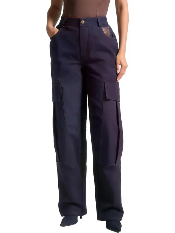 Manière De Voir Cargo-pocket Drill Trousers - Blue