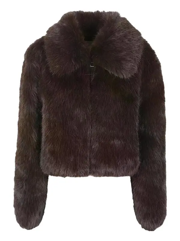 THE FRANKIE SHOP Hope Faux Fur Jacket - Brown