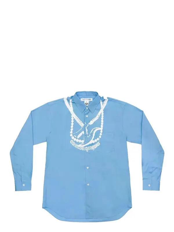 Comme Des Garçons X A$ap Nast Chain Pinstripe Shirt - Blue