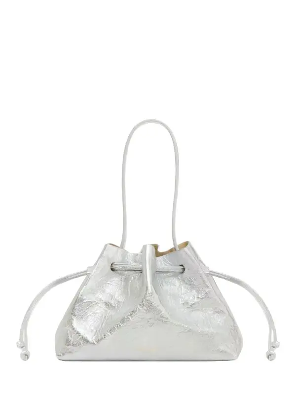 MANSUR GAVRIEL Drawstring Pouchette Crinkle Tote - Silver