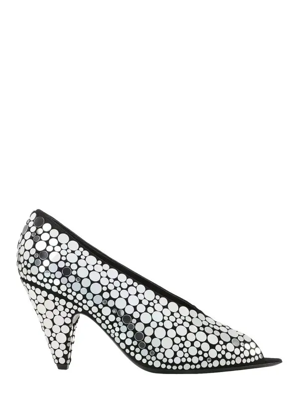 SERGIO ROSSI 85mm Beak Peep-toe Pumps - Silver