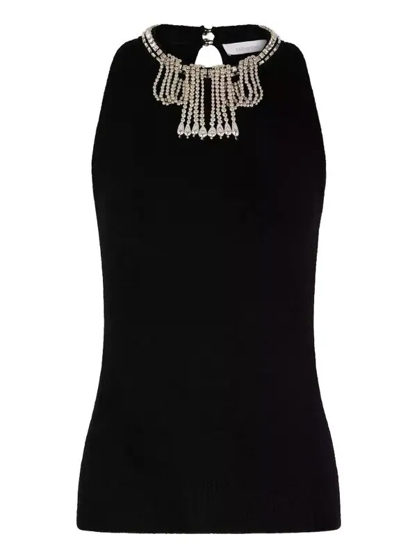 Rabanne Jeweled-embroidered Top - Black
