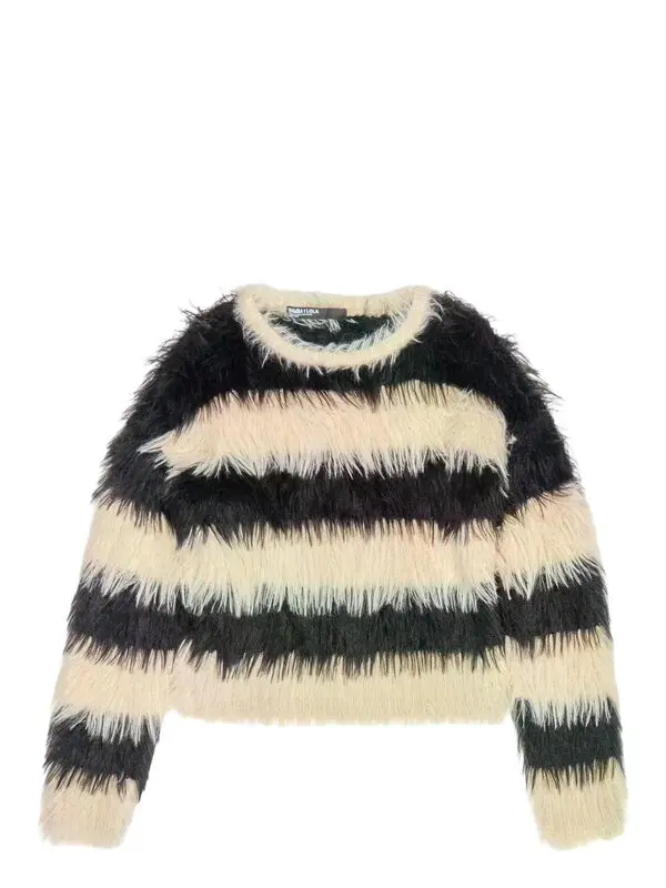 Bimba Y Lola Striped Crew-neck Sweater - Black
