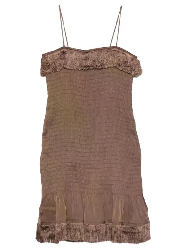 BY MALENE BIRGER Valia Fringed Mini Dress - Brown