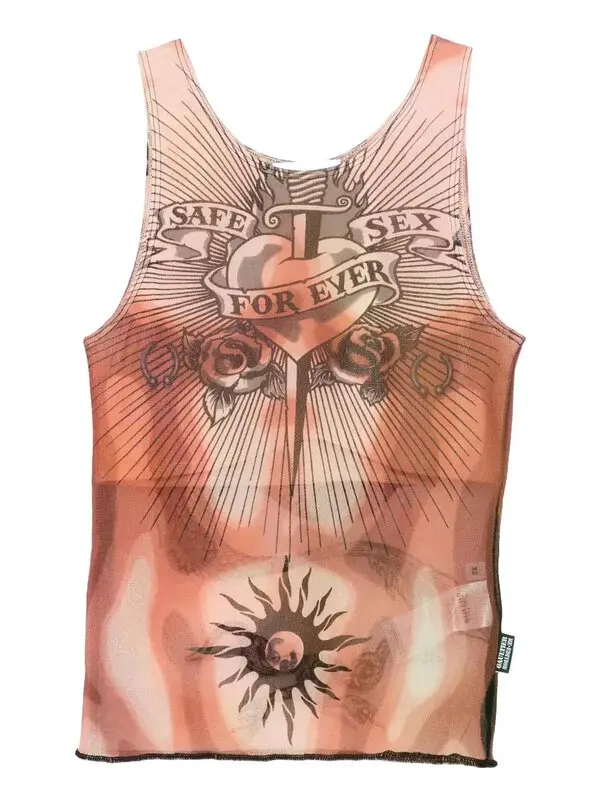Jean Paul Gaultier Graphic-print Tank Top - Neutrals