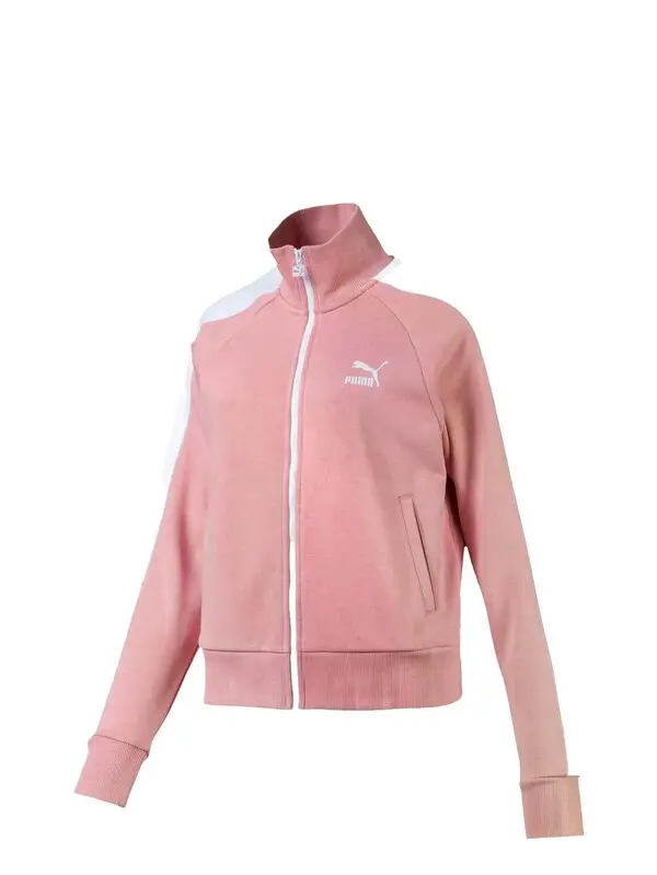 PUMA T7 Zip Striped Sweatshirt - Pink