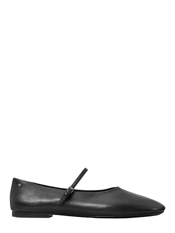 Tory Burch Buckle-strap Ballerina Flats - Black