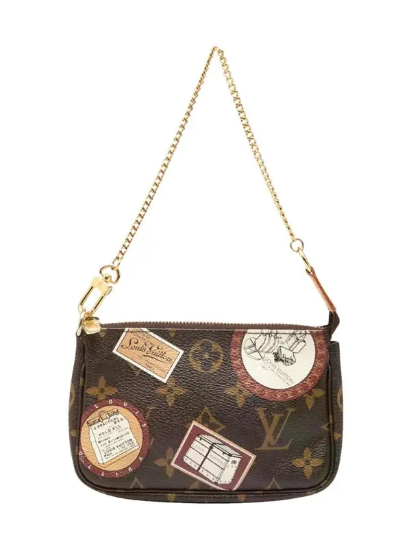 LOUIS VUITTON 2009 Monogram Patch Mini Pochette Accessoires Handbag - Brown