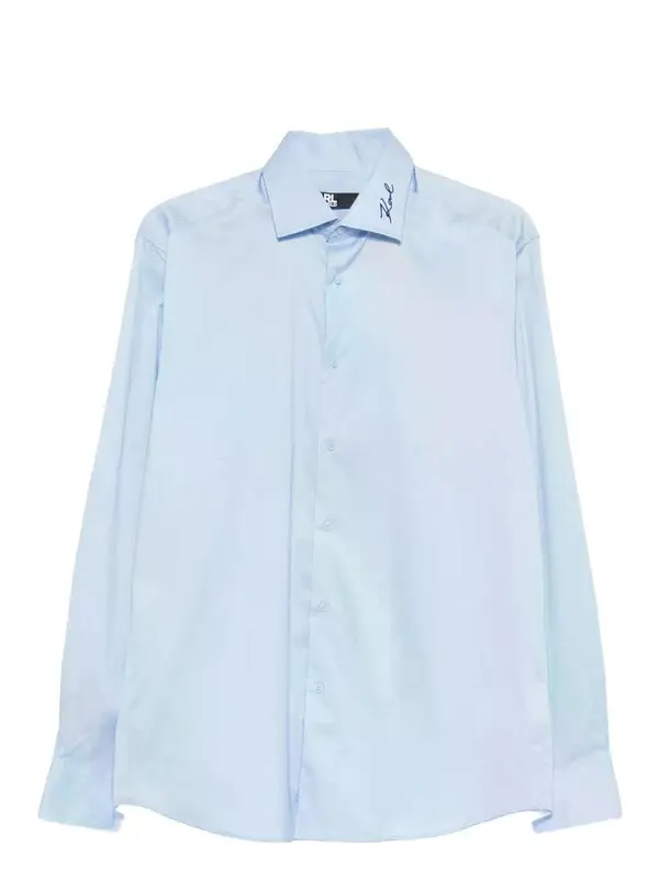 Karl Lagerfeld Logo-embroidered Shirt - Blue