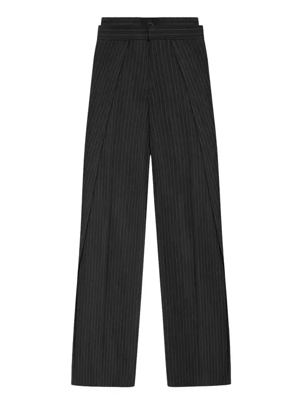 Manière De Voir Pinstripe Trousers - Black