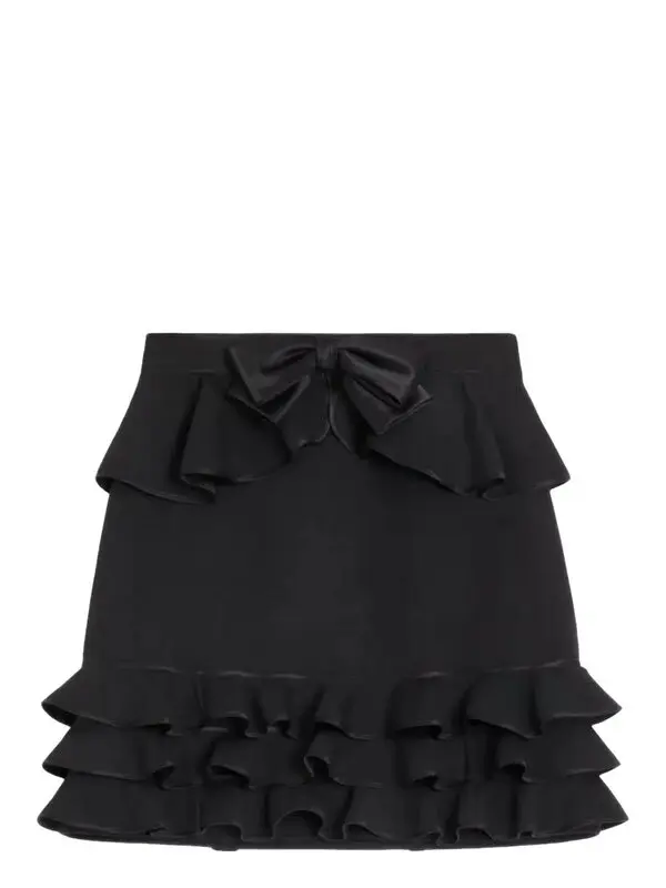 Valentino Garavani Short Crepe Couture Skirt - Black