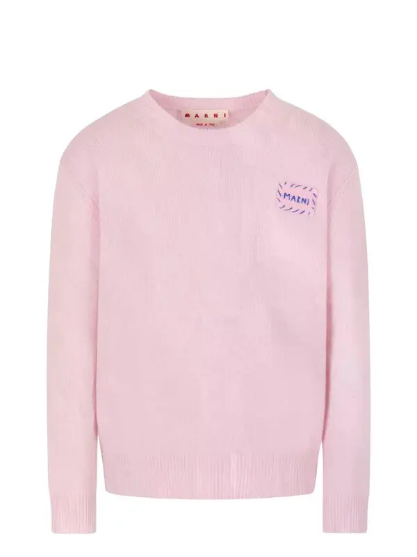 Marni Logo-patch Crew-neck Sweatshirt - Pink