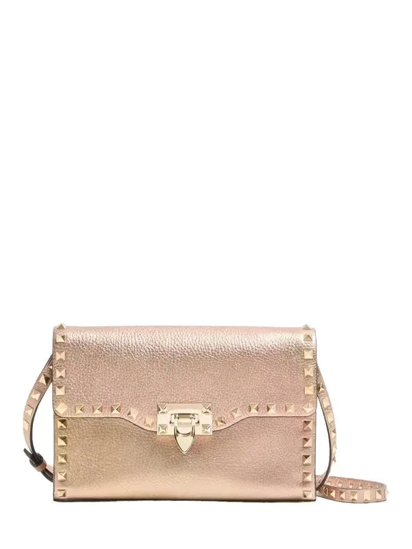 Valentino Garavani Rockstud Grainy Leather Crossbody Bag - Pink