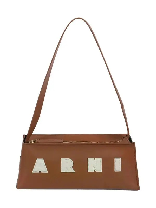 Marni Lettering Shoulder Bag - Brown
