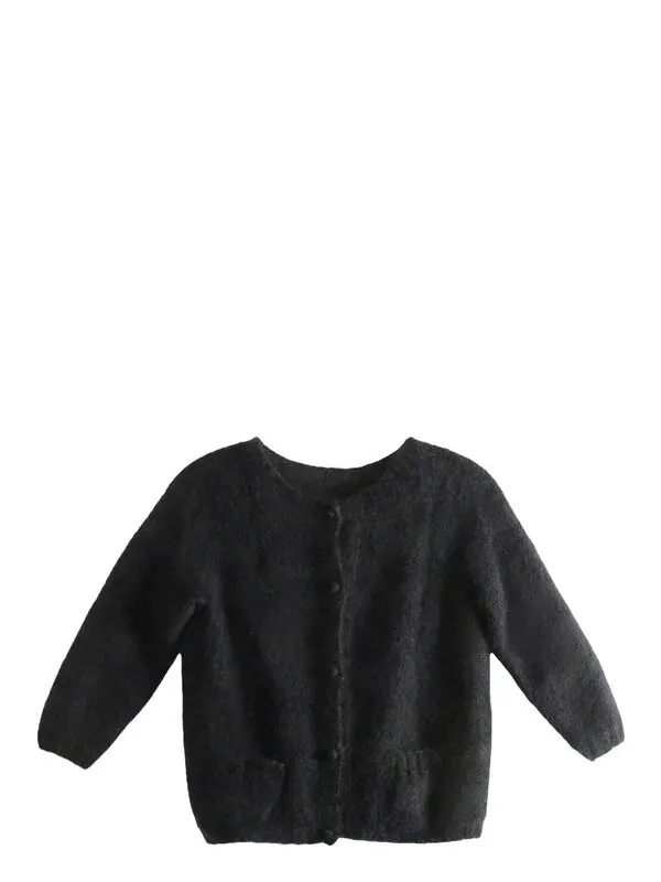 DANIELA GREGIS Round-neck Button-up Cardigan - Black