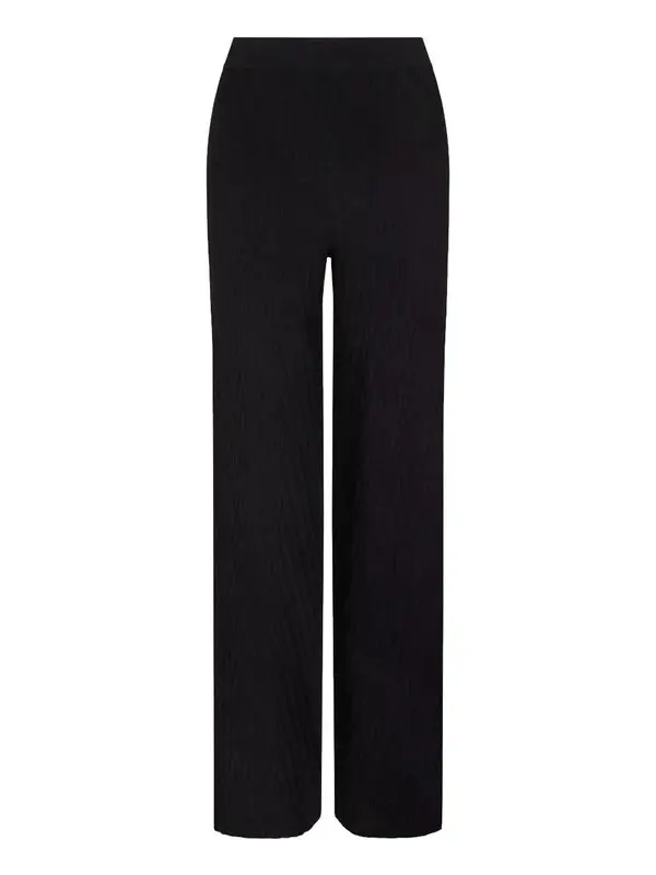 Emporio Armani Pleated Wide Leg Pants - Black
