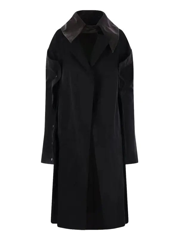 Yohji Yamamoto Leather-collar Coat - Black
