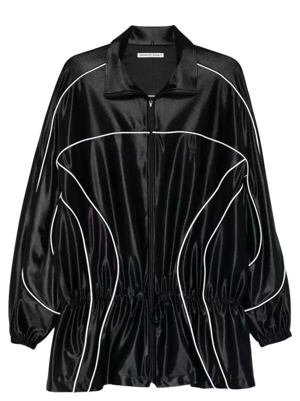 Alexander Wang Reflective-piping Drop-waist Mini Dress - Black