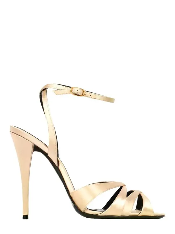 Saint Laurent 110 Mm Strappy Heeled Sandals - Neutrals
