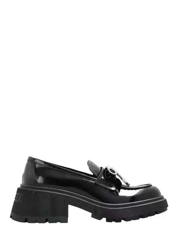 JIMMY CHOO 40mm Azizi Bow-detailed Loafers - Black