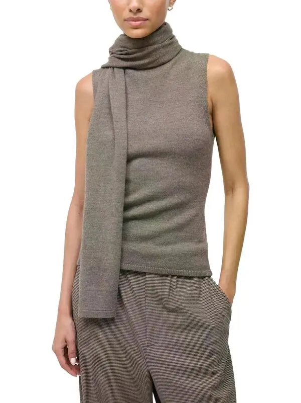 Staud Roll-neck Sleeveless Top - Brown