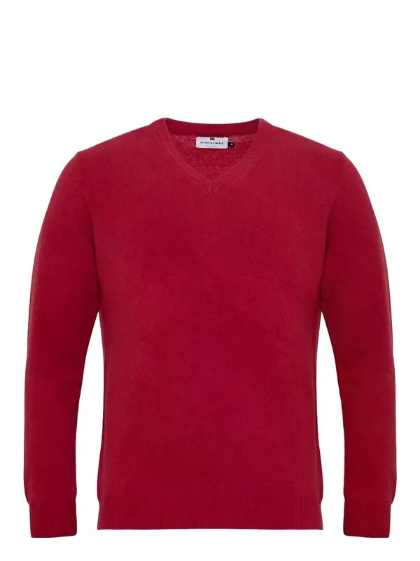 LOJA DAS MEIAS V-neck Wool Sweater - Red