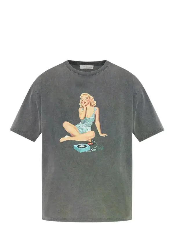 DUKE + DEXTER Pin Up Graphic T-shirt - Grey