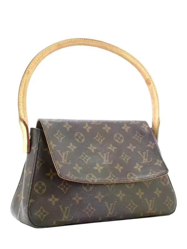 LOUIS VUITTON Looping Handbag Monogram Canvas Mini Satchel - Brown