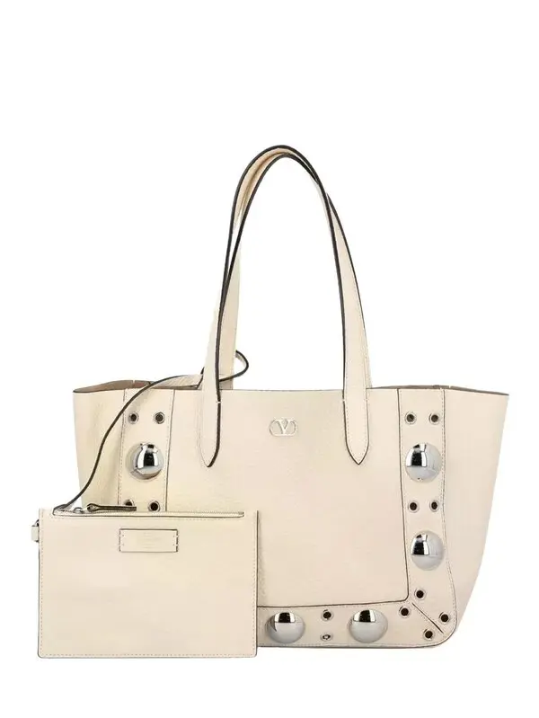 Valentino Garavani Nellcôte Leather Tote - Neutrals