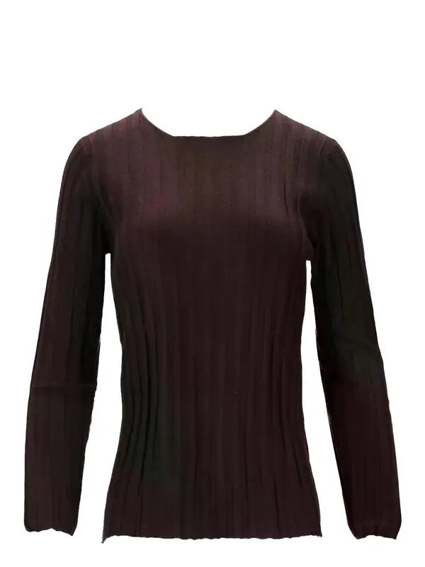 LA ROSE Ribbed Knit Top - Brown