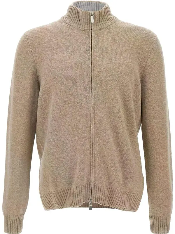 GRAN SASSO Zip-up Cardigan - Neutrals
