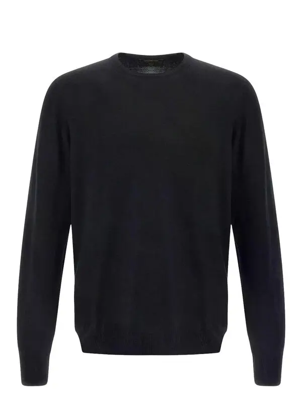 GRAN SASSO Crew-neck Sweater With Ribbed Trims - Black