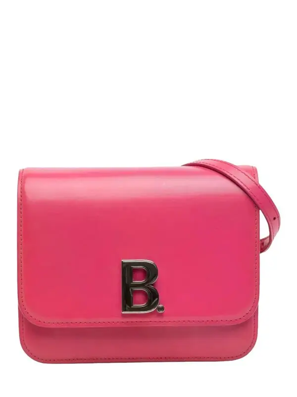 Balenciaga 2019 Small Calfskin B Crossbody Bag - Pink