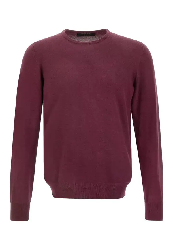 GRAN SASSO Ribbed Crew-neck Sweater - Red