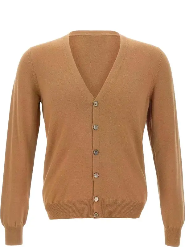 GRAN SASSO V-neck Buttoned Cardigan - Brown
