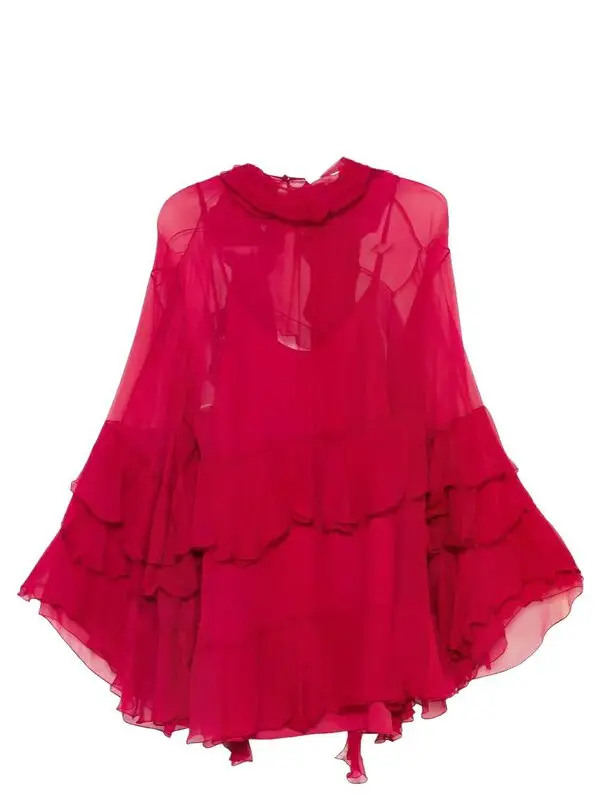 Chloé Tiered-ruffles Mini Dress - Pink