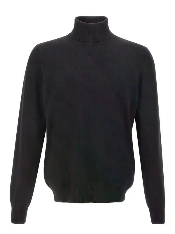 GRAN SASSO High-neck Ribbed Sweater - Black