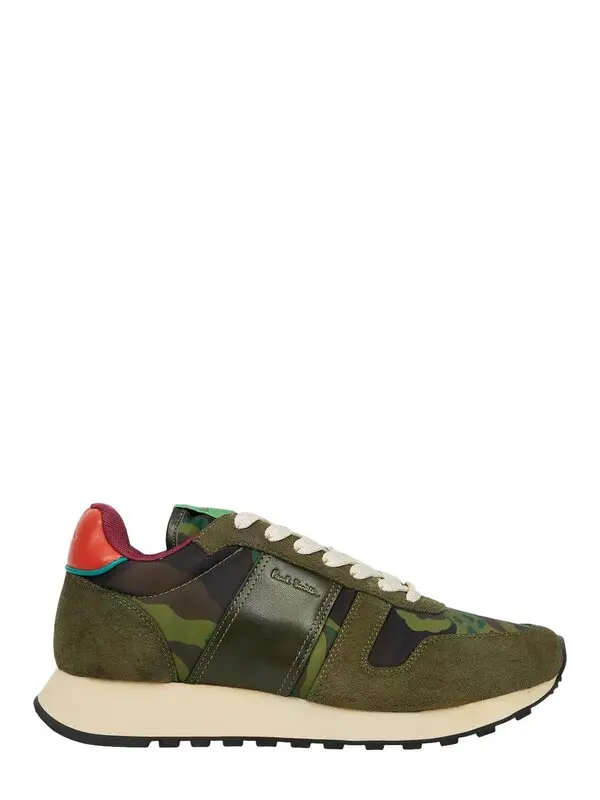 Paul Smith Camouflage Leather Sneakers - Green