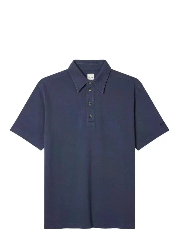 Paul Smith Embroidered-logo Polo Shirt - Blue