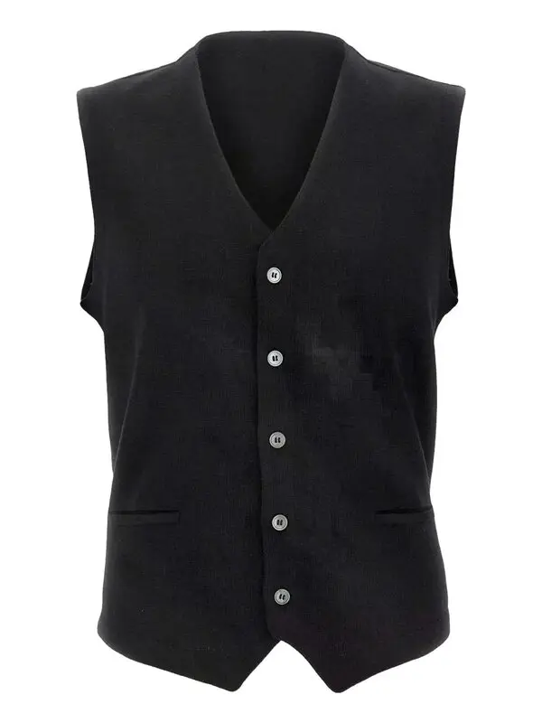 GRAN SASSO Welt-pocket Waistcoat - Black