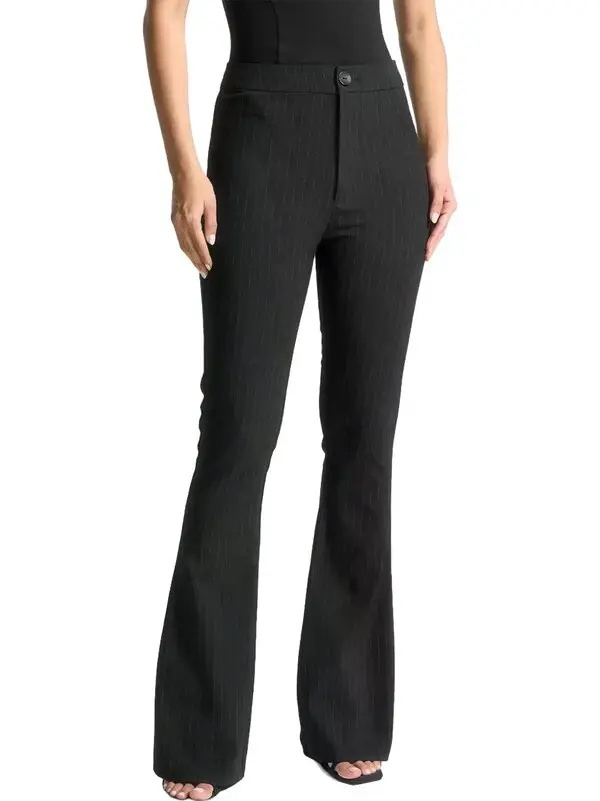 Manière De Voir Pinstriped Trousers - Black
