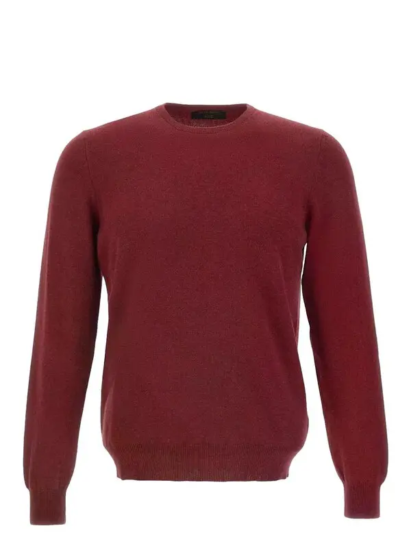 GRAN SASSO Crew-neck Sweater With Ribbed Trims - Red