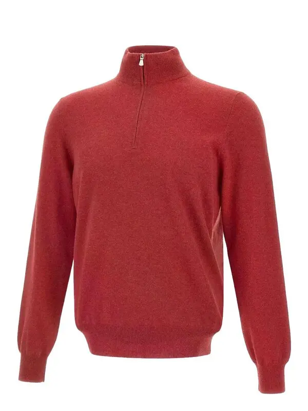 GRAN SASSO Half-zip Turtleneck Sweater - Red