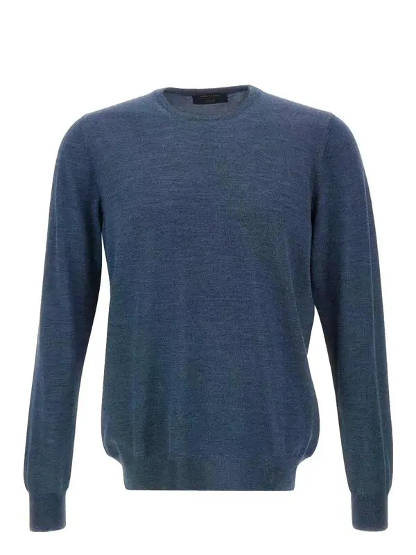 GRAN SASSO Crew-neck Sweater With Ribbed Trims - Blue