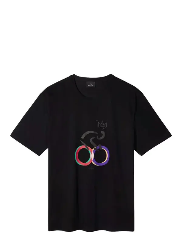 Paul Smith Cyclist-print T-shirt - Black