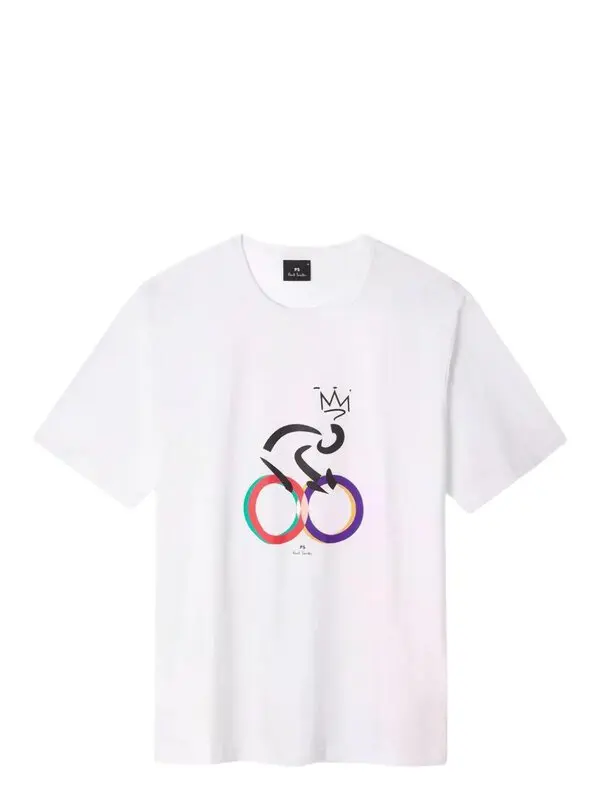 Paul Smith Cyclist-print Cotton T-shirt - White