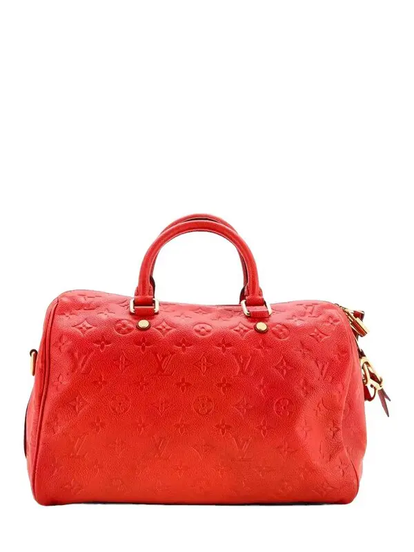 LOUIS VUITTON Speedy Bandouliere 30 Satchel Monogram Empreinte Leather - Red
