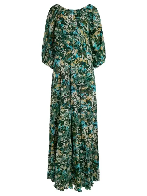 E.MARINELLA Sara Crew-neck Maxi Dress - Green