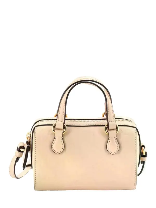 Gucci Convertible Top Handle Mini Satchel Jumbo Gg Embossed - Neutrals