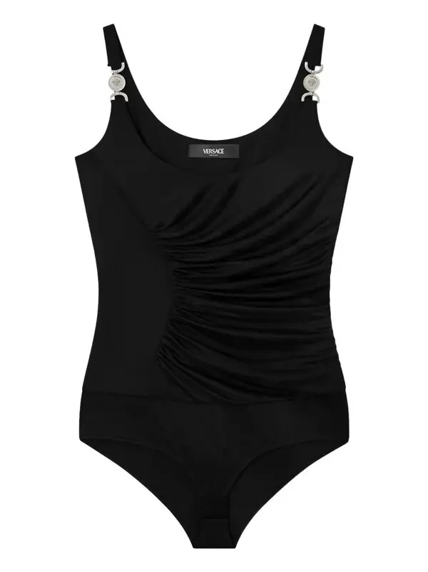 Versace Medusa Ruched Bodysuit - Black